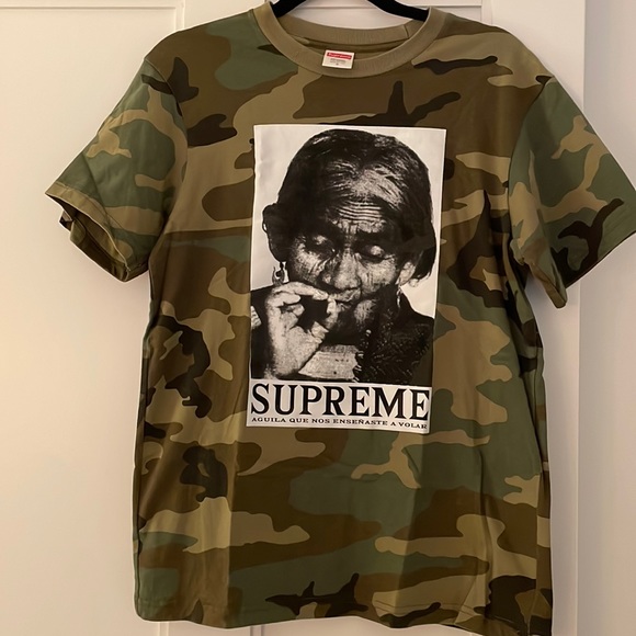 Supreme | Shirts | Supreme Aguila Tee Woodland Camo Sz Small | Poshmark